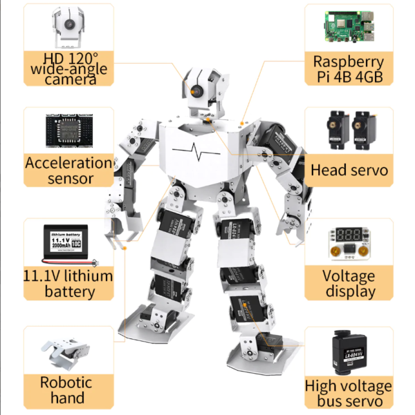 TonyPi Pro Humanoid Robot Raspberry Pi 4B 4GB - Standard Edition - robokit
